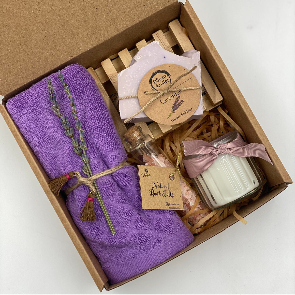 Lavender Bath Set Box — Relaxing Lavender Spa Gift